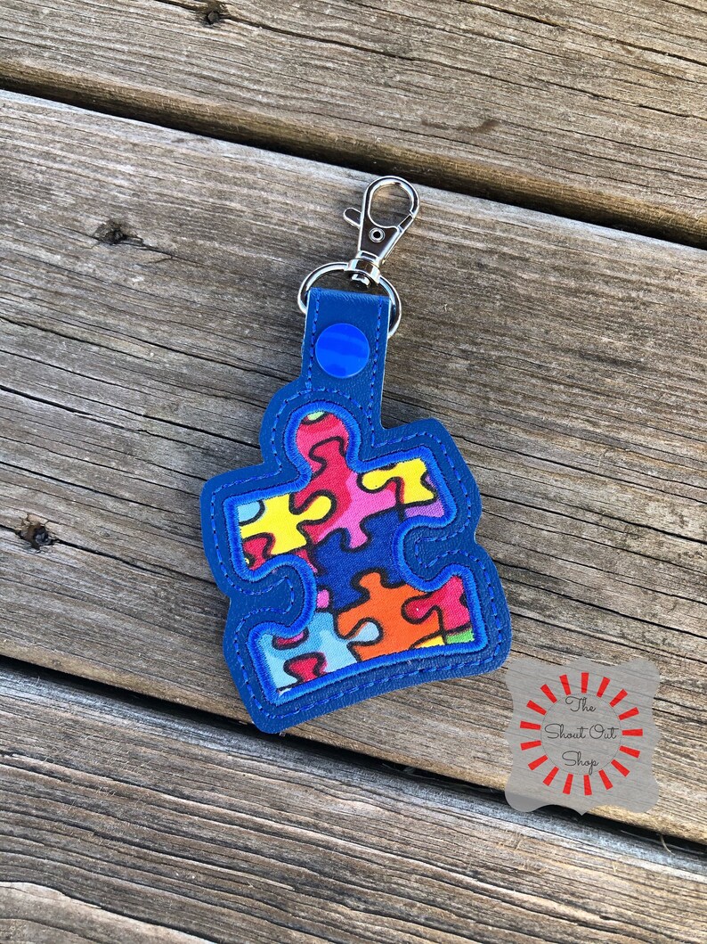 Puzzle Piece Key Chain Autism Awareness Keychain Autism - Etsy