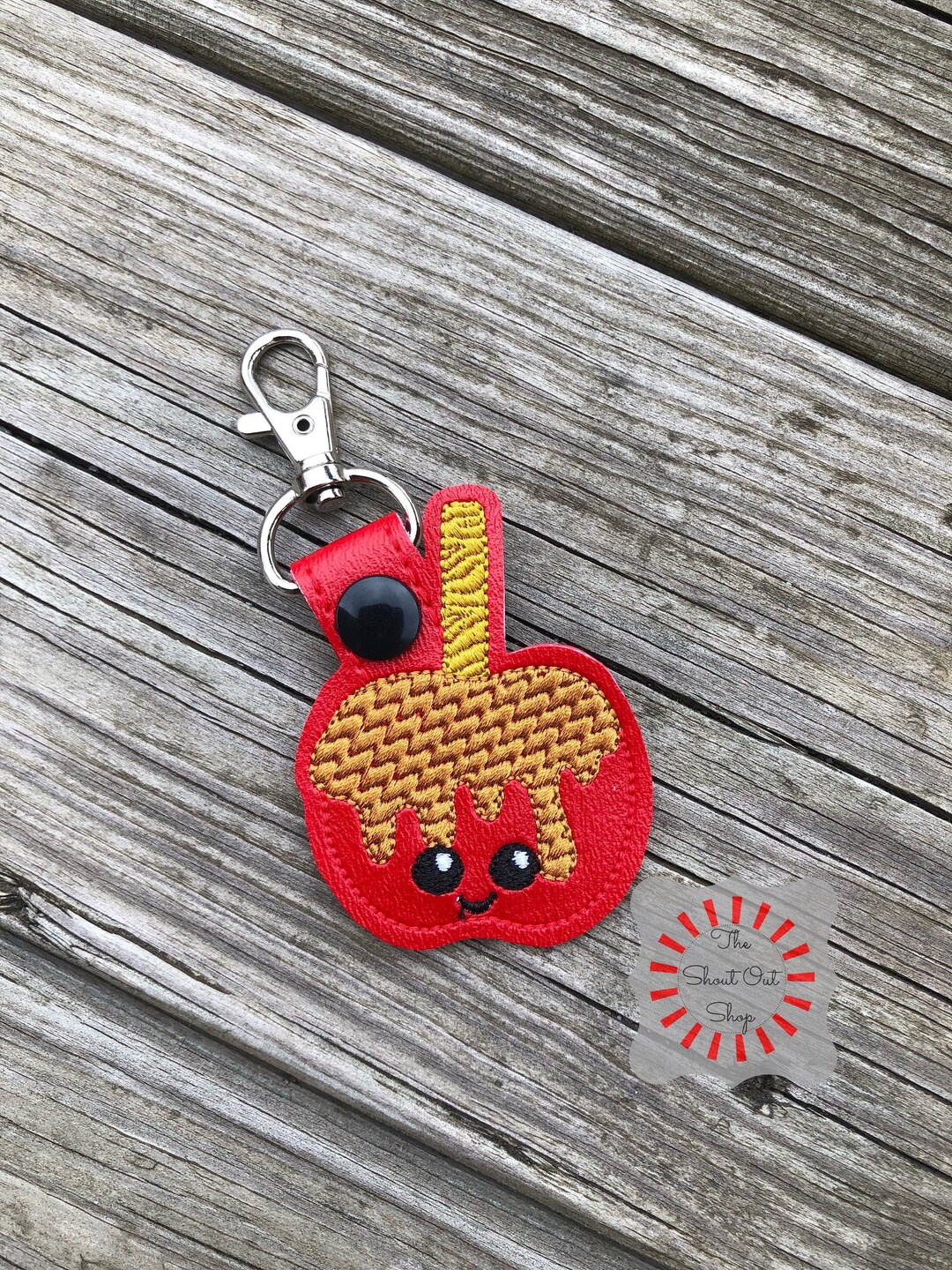 Caramel Apple Keychain, Caramel Apple Key Chain, Caramel Apple Keyring ...