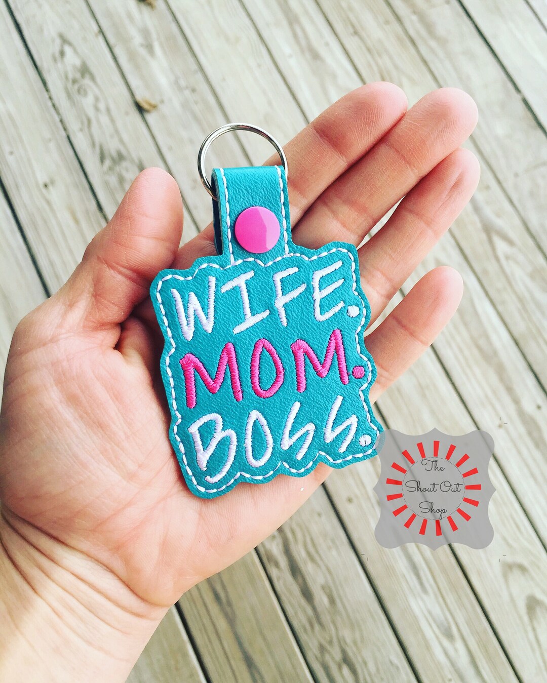 Wife Mom Boss Keychain, Wife Mom Boss Key Chain, Wife Mom Boss Keyfob ...