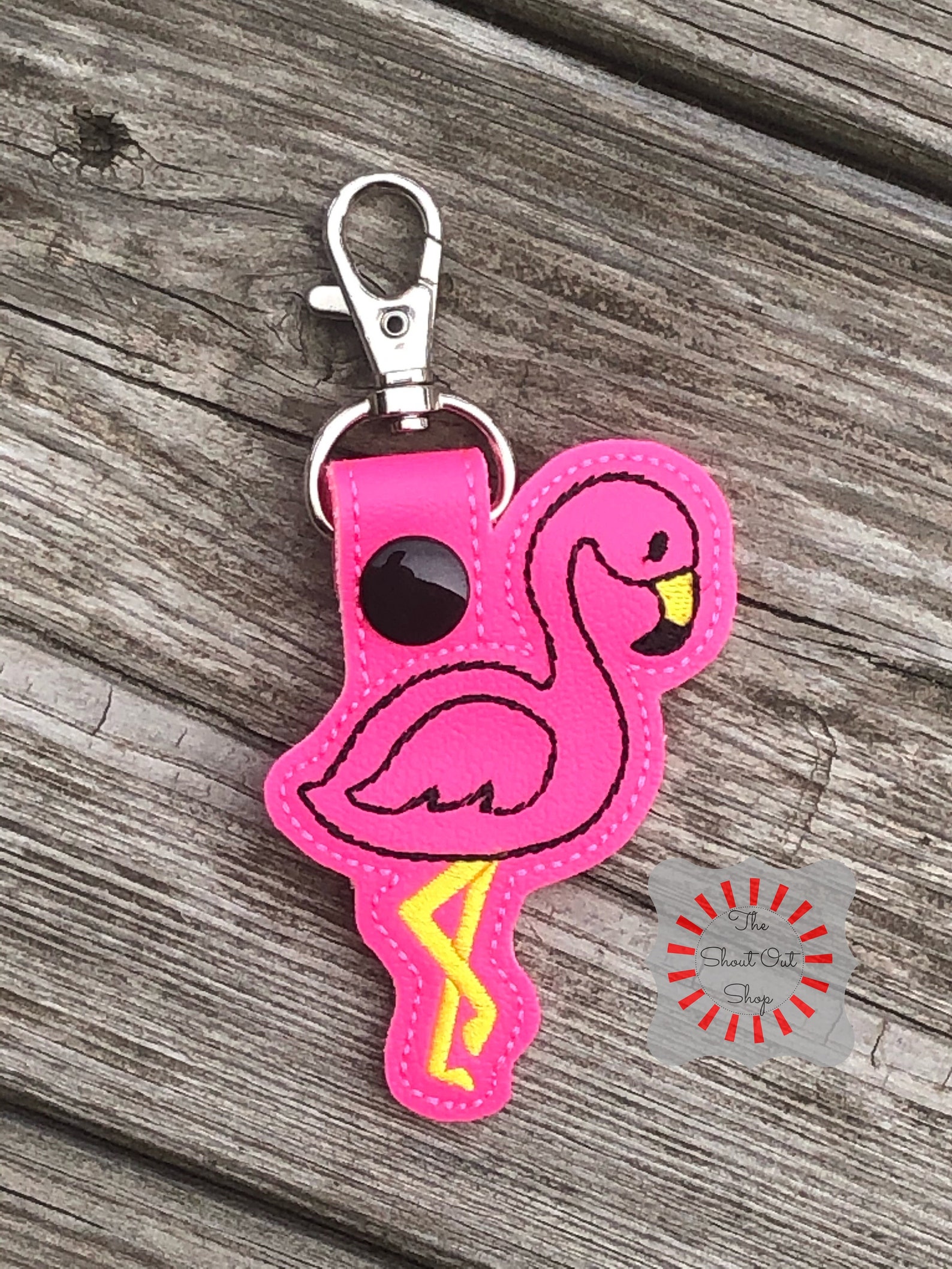 Flamingo Keychain, Flamingo Key Chain, Flamingo Keyfob, Flamingo Snap ...