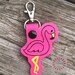 Flamingo Keychain, Flamingo Key Chain, Flamingo Keyfob, Flamingo Snap ...