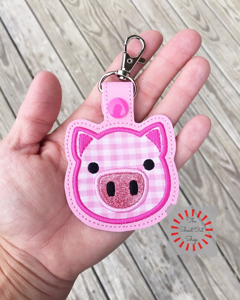 Pig Keychain, Pig Key Chain, Pig Keyring, Pig Key Ring, Hog Keychain ...