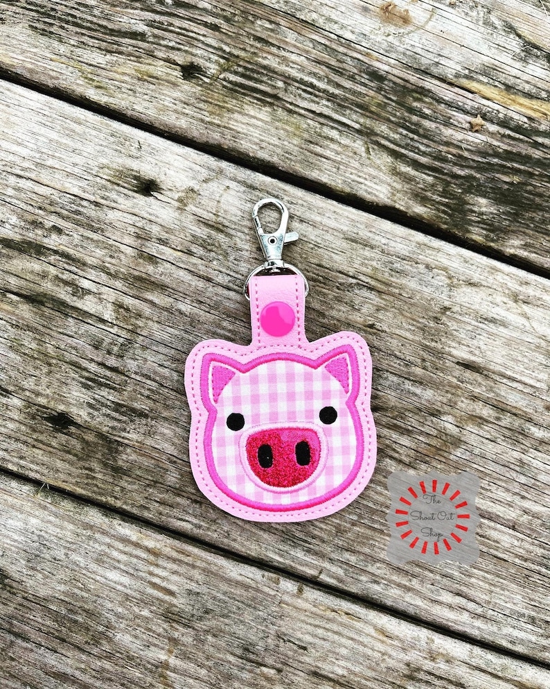 Pig Keychain, Pig Key Chain, Pig Keyring, Pig Key Ring, Hog Keychain ...