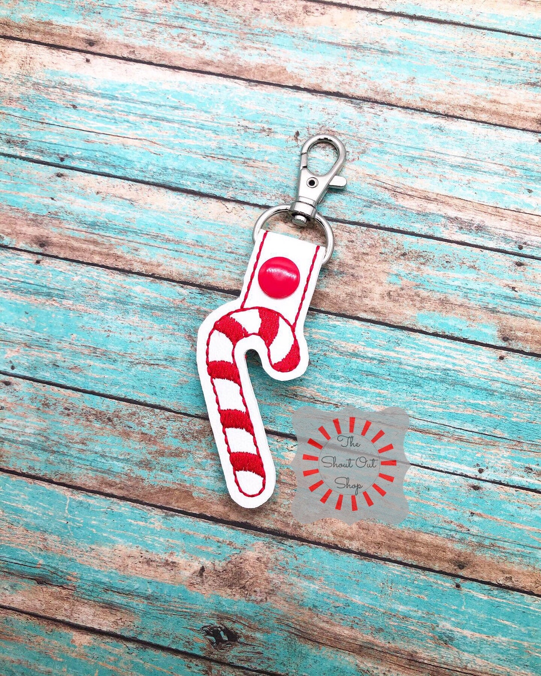 Candy Cane Keychain, Candy Cane Key Chain, Candy Canes Keyring, Candy ...