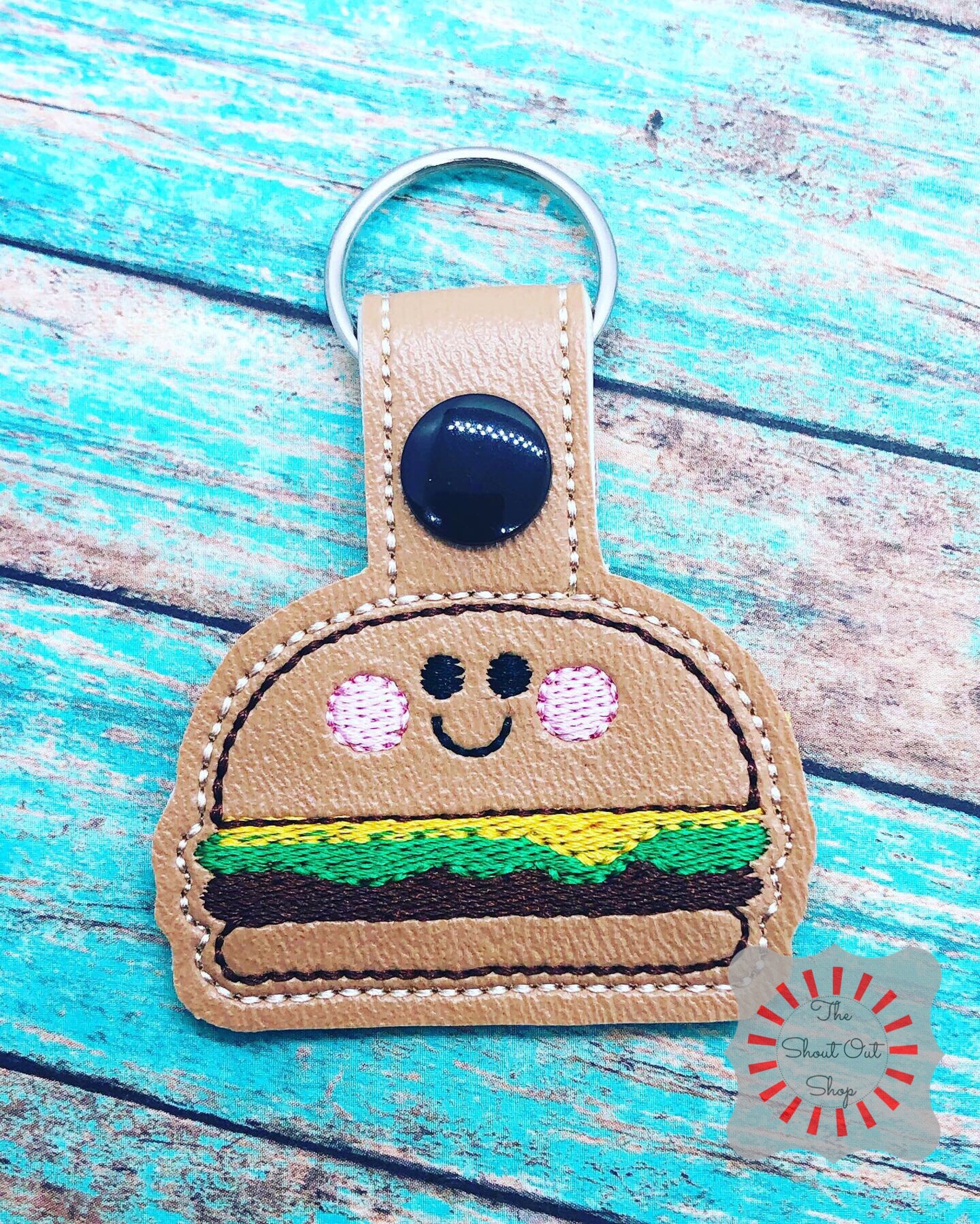 Hamburger Keychain, Hamburger Key Chain, Hamburger Keyring, Hamburger ...