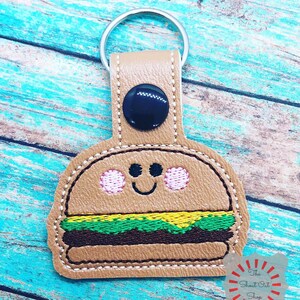 Hamburger Keychain, Hamburger Key Chain, Hamburger Keyring, Hamburger ...