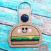 Hamburger Keychain, Hamburger Key Chain, Hamburger Keyring, Hamburger ...
