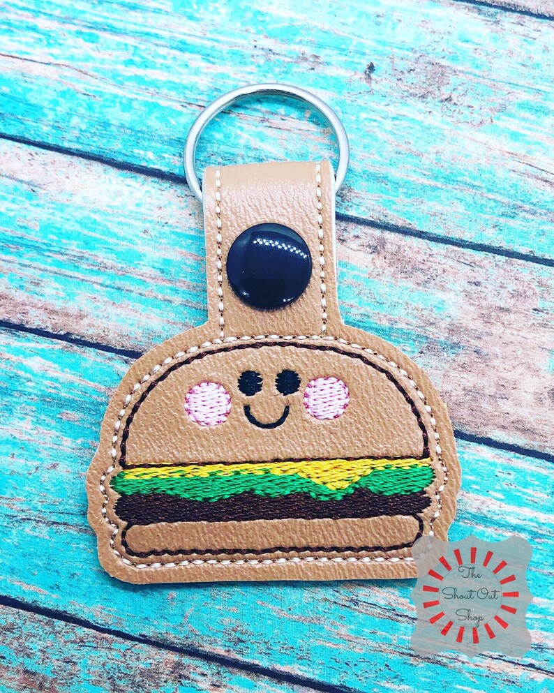 Hamburger Keychain Hamburger Key Chain Hamburger Keyring | Etsy