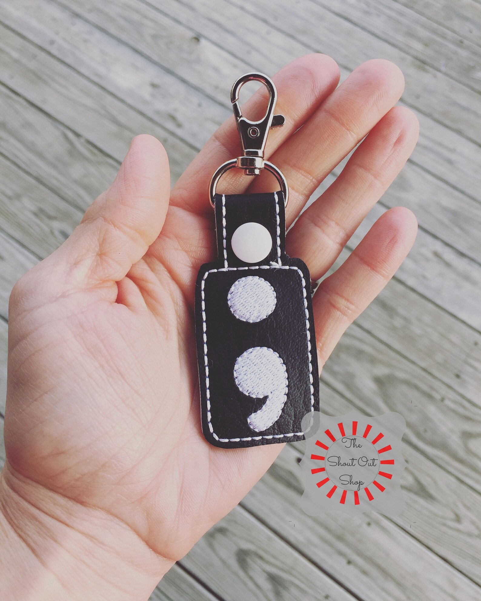 Semicolon Keychain Semi Colon Key Chain Semicolon Keyfob | Etsy