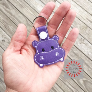 Hippo Keychain, Hippopotamus Keychain, Hippo Keyring, Hippo Purse Charm ...