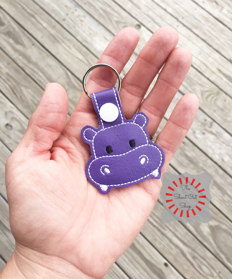 Hippo Keychain, Hippopotamus Keychain, Hippo Keyring, Hippo Purse Charm ...
