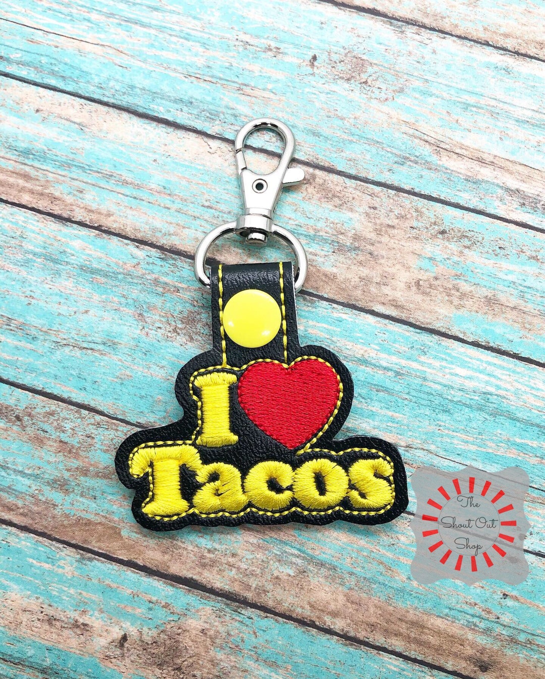 I Love Tacos Keychain, Tacos, Key Chain, Tacos Key Ring, Tacos Keyring ...