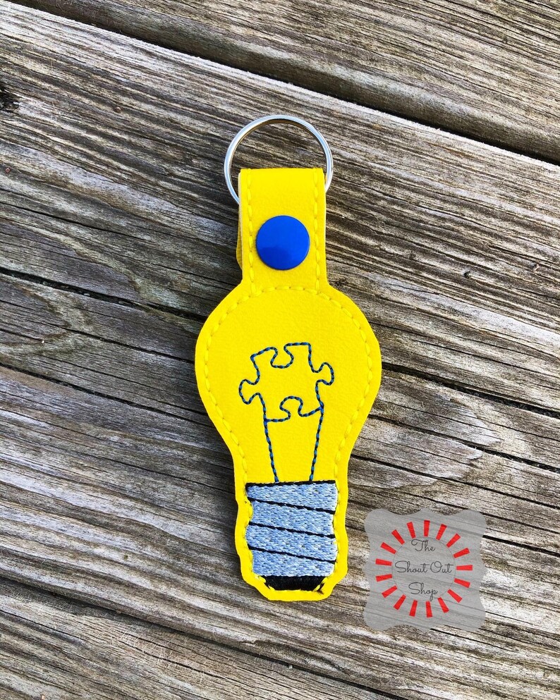 Light Bulb Keychain, Autism Light Bulb Key Chain, Autism Awareness ...