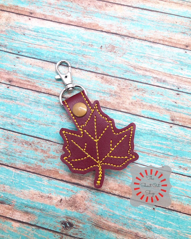 Maple Leaf Keychain, Maple Leaf Key Chain, Leaves Keyring, Leaves Key ...