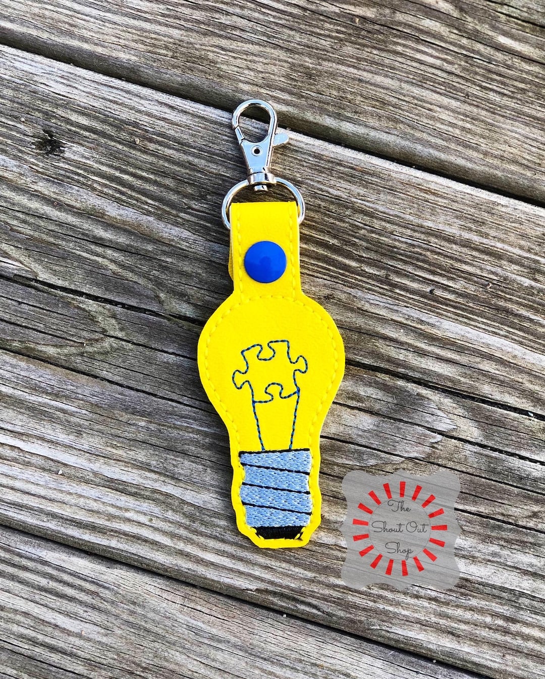Light Bulb Keychain, Autism Light Bulb Key Chain, Autism Awareness ...