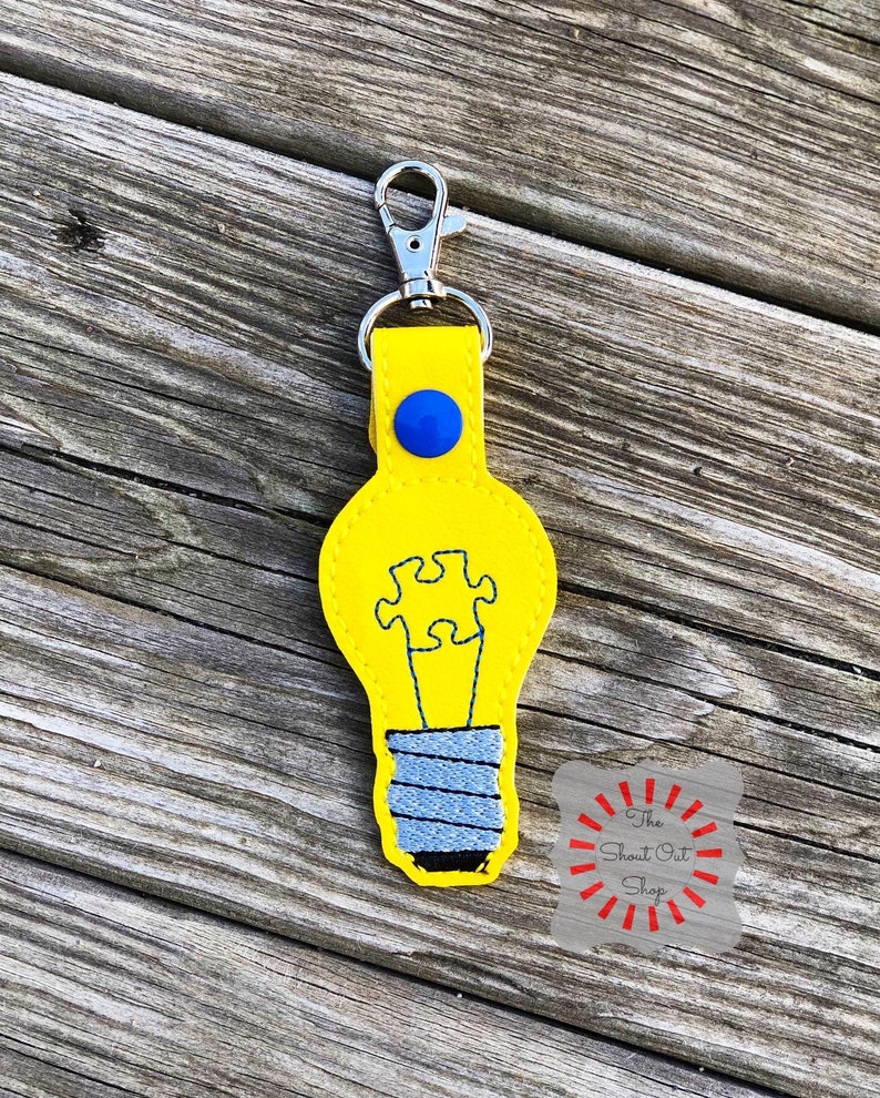 Light Bulb Keychain, Autism Light Bulb Key Chain, Autism Awareness ...