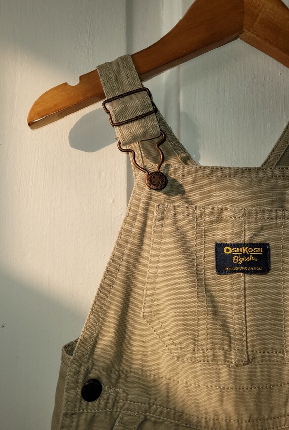 OSHKOSH Beige Twill Overalls with Moose and Mountain … - Gem