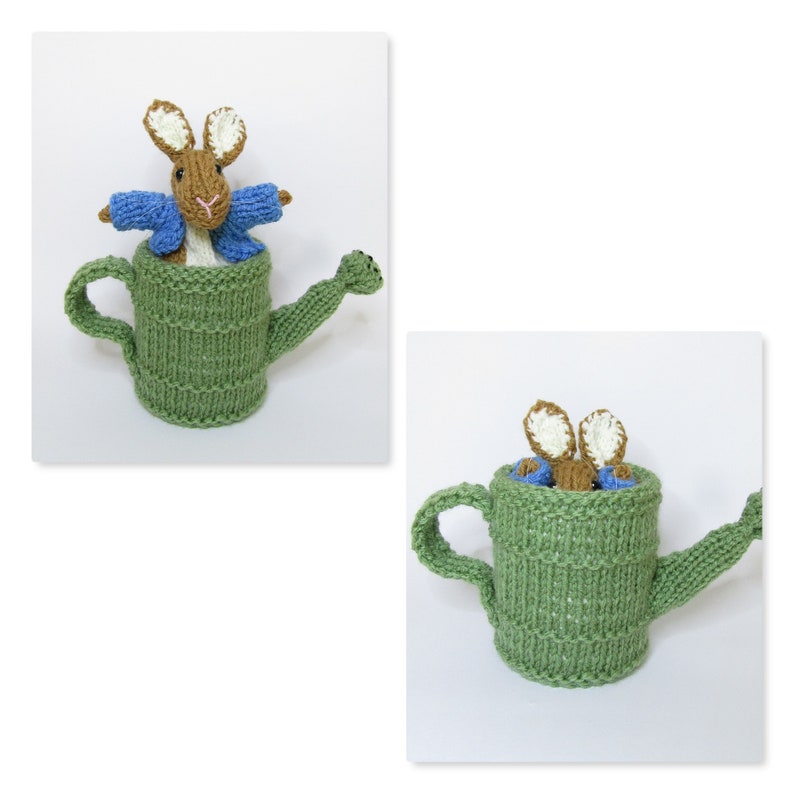 KNITTING PATTERN PDF - Peter Rabbit Hiding in a Watering Can Chocolate ...