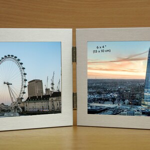 Personalised Double Photo Frame Hold 2 Picture Silver Twin Landscape ...