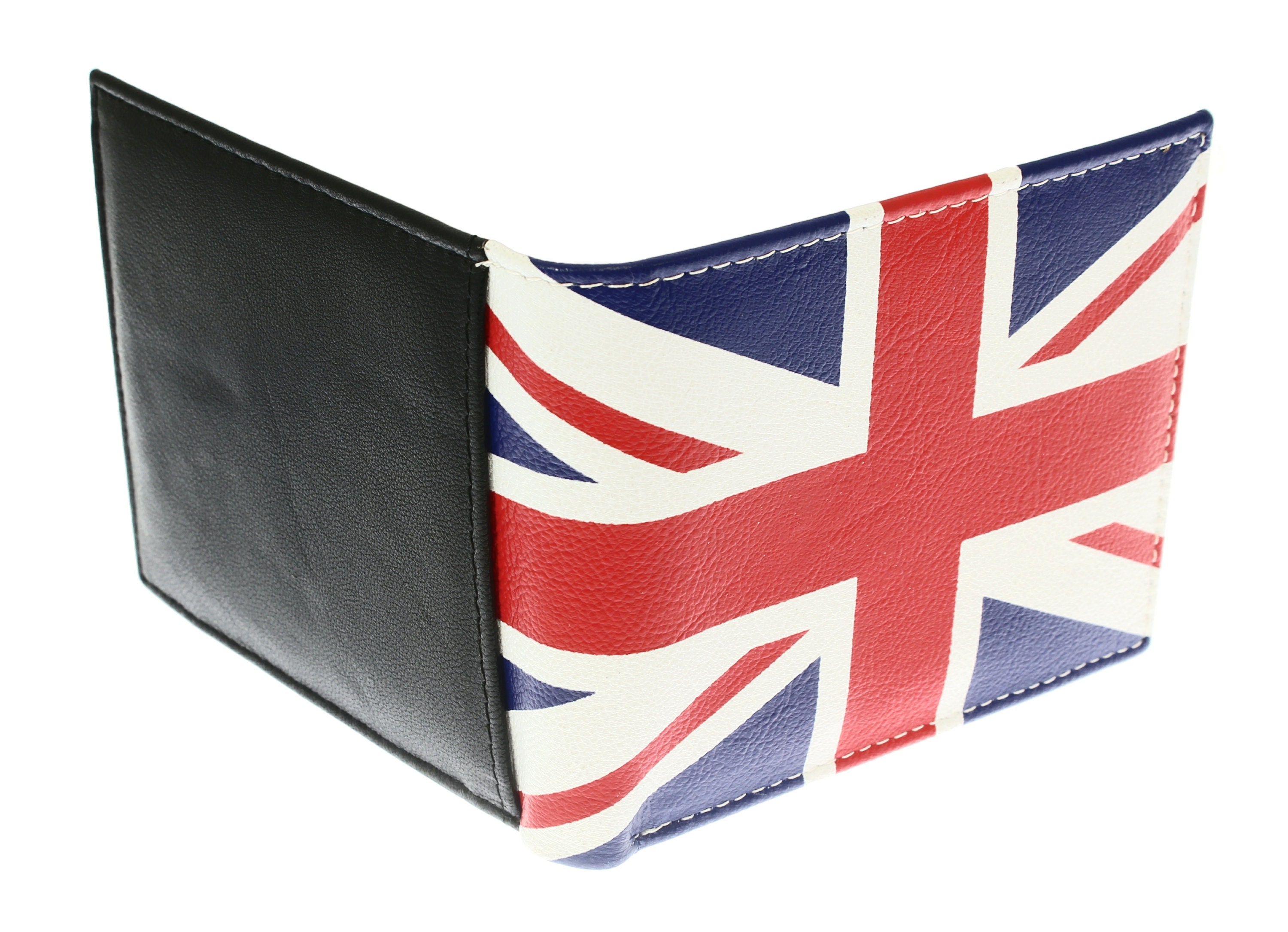 Union Jack Men Soft Genuine Leather Bi Fold Wallet Holds 6 Credit Card ...