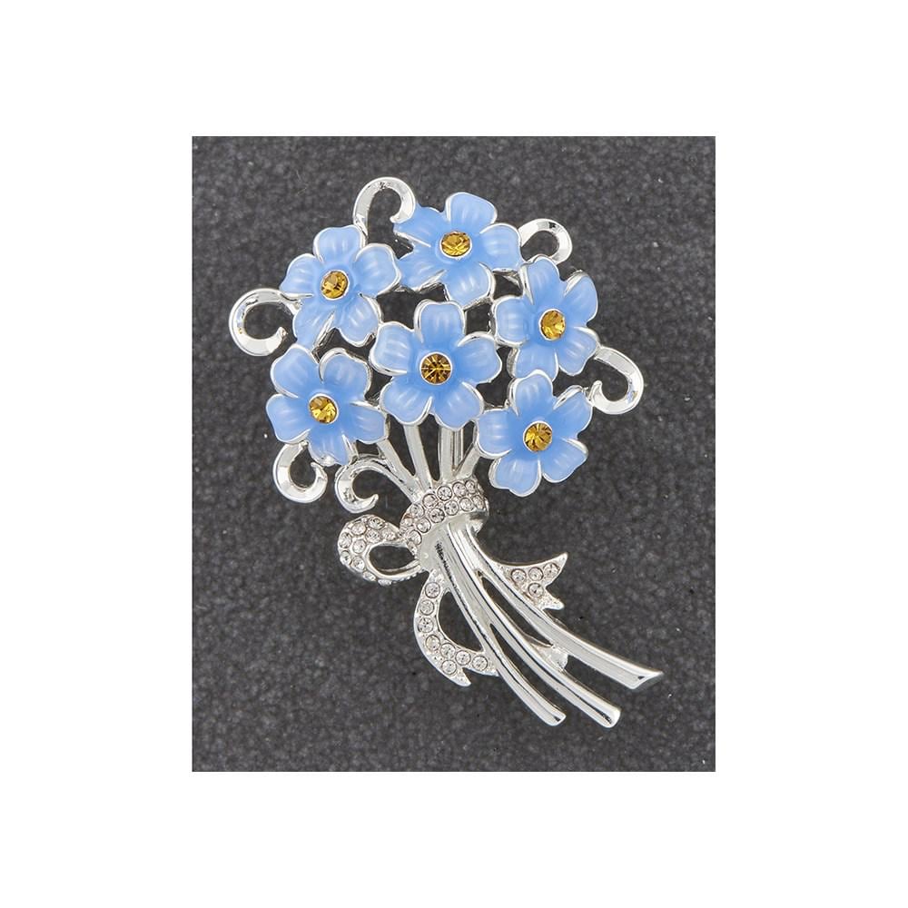 Forget Me Not Heart Silver Plated Brooch Gift for Her in Memory Loved ...