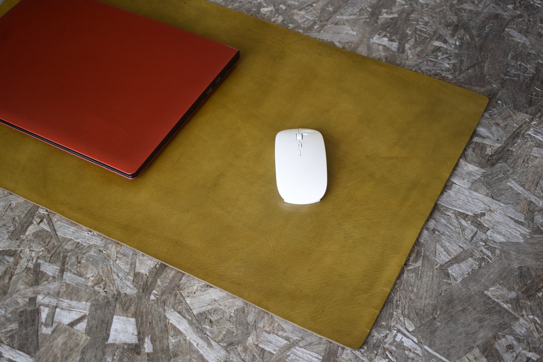 One-sided Leather Desk Blotter Vintage, Leather Desk Pad Large, Leather ...