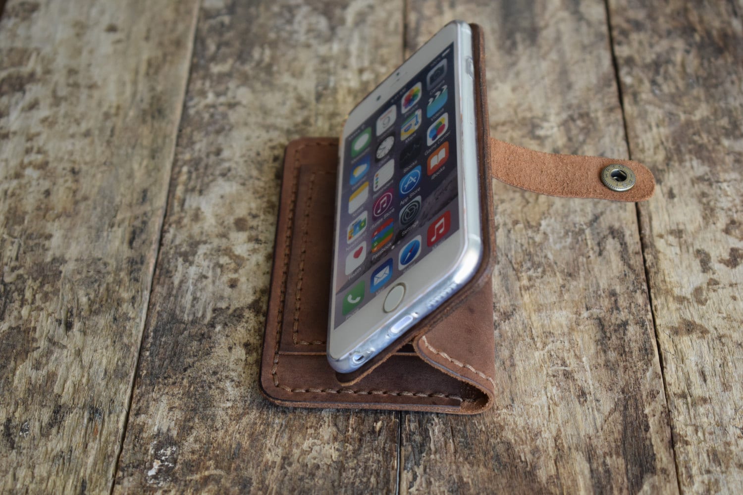 Iphone 11 Wallet Case Leather Brown With Card Holder for Men - Etsy