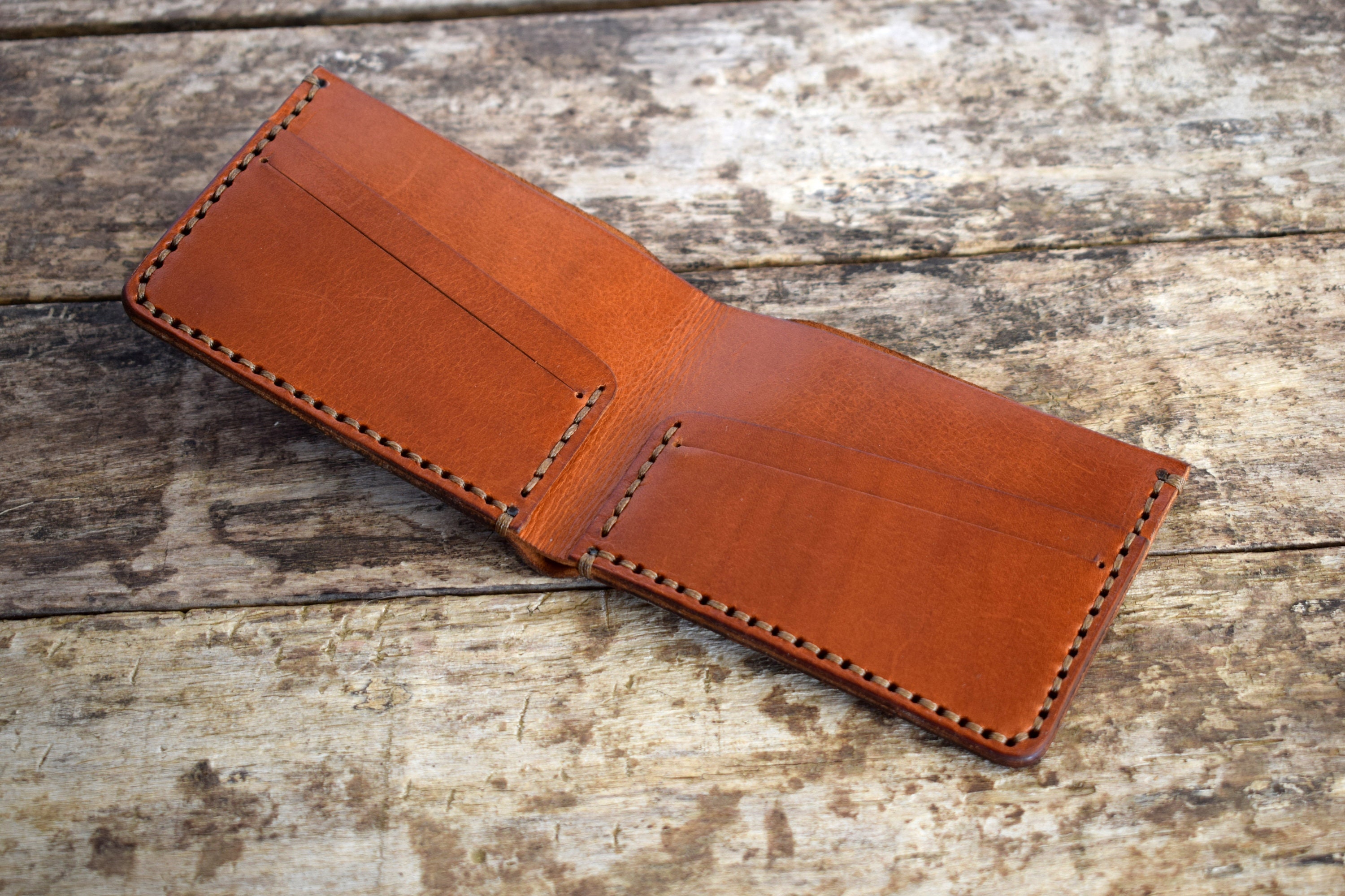 Leather wallets mens leather man wallet veg tanhandmade | Etsy