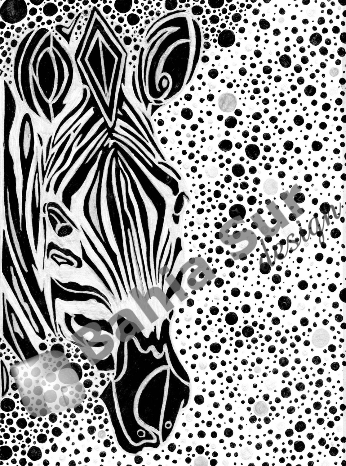 Zebra Digital Download, Printable, Black and White (original: Black ...