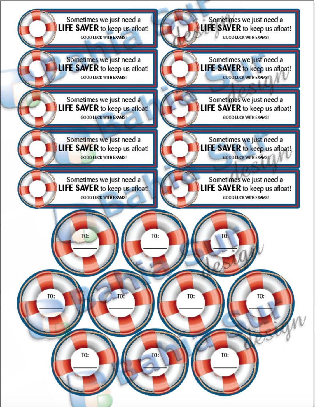 Life Saver Candy Treat Label With Quote Digital Download Printable ...