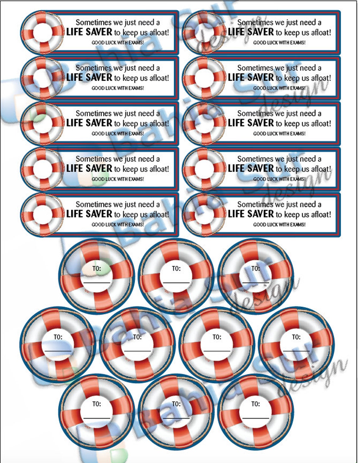 Life Saver Candy Treat Label With Quote Digital Download - Etsy