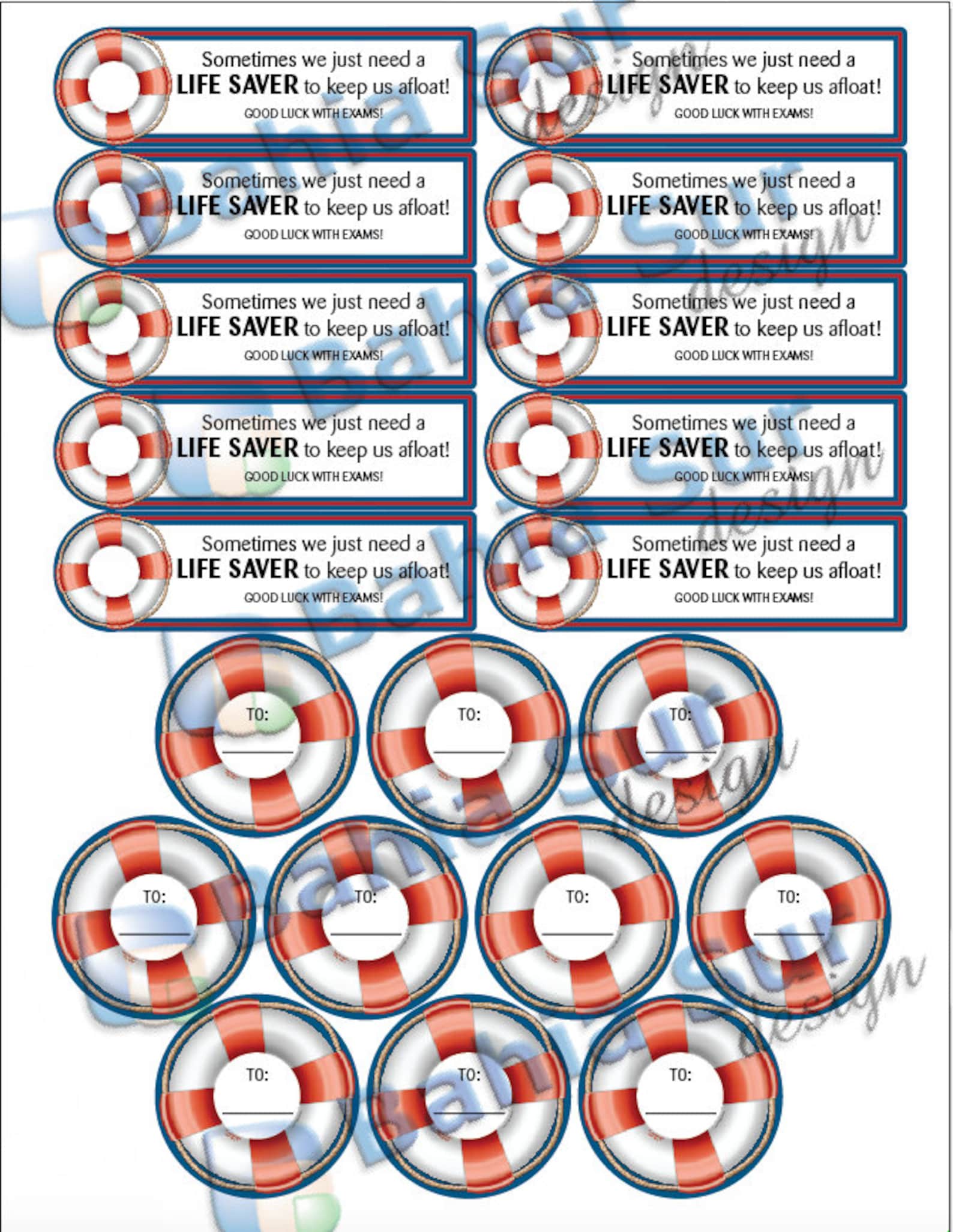 Life Saver Candy Treat Label With Quote Digital Download Printable ...