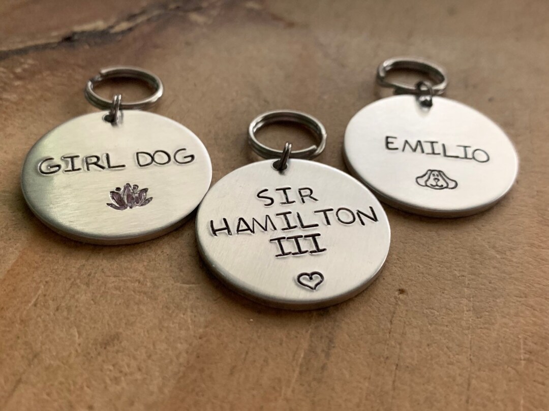 Dog name tag pet name tag pet id tag collar name tag - Etsy 日本