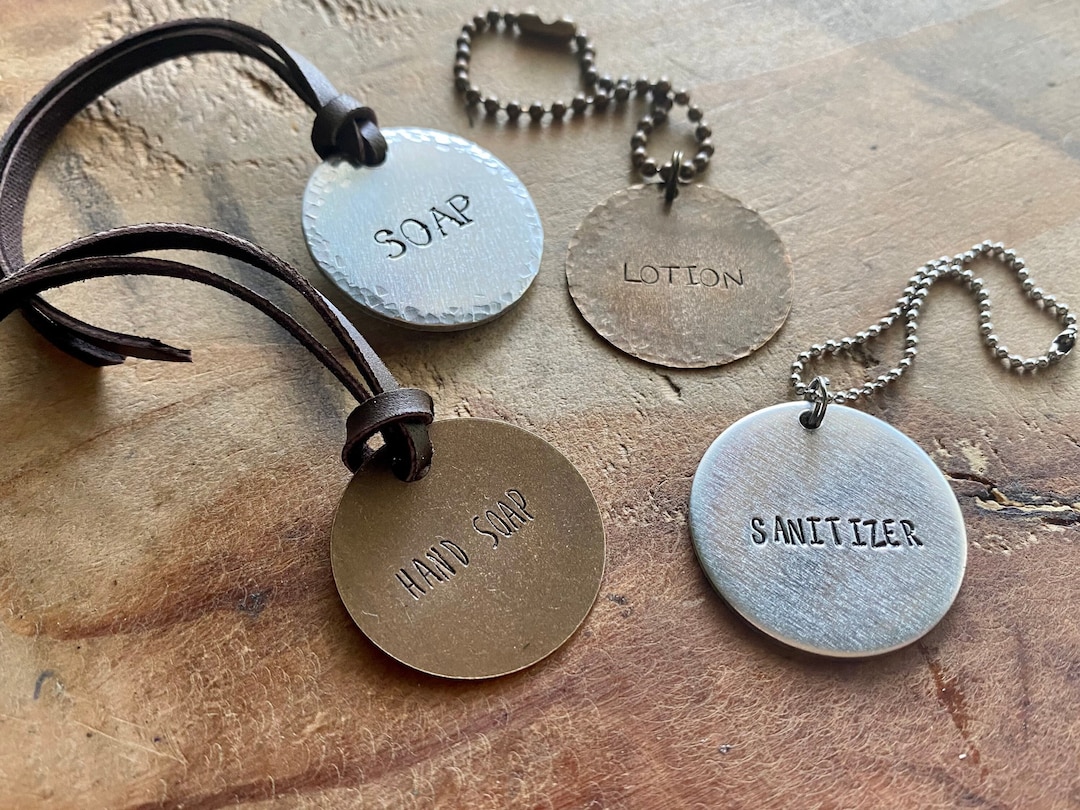Custom Stamped Bottle Tag: Silver Aluminum or Brass Decanter Label - Etsy
