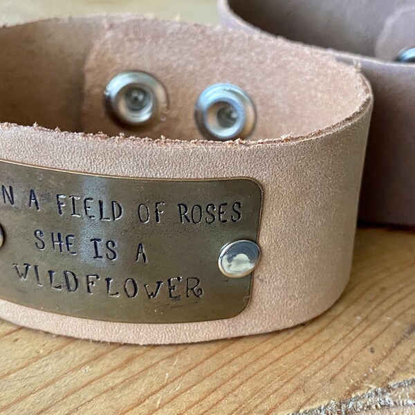 Word Leather Bracelet - Etsy