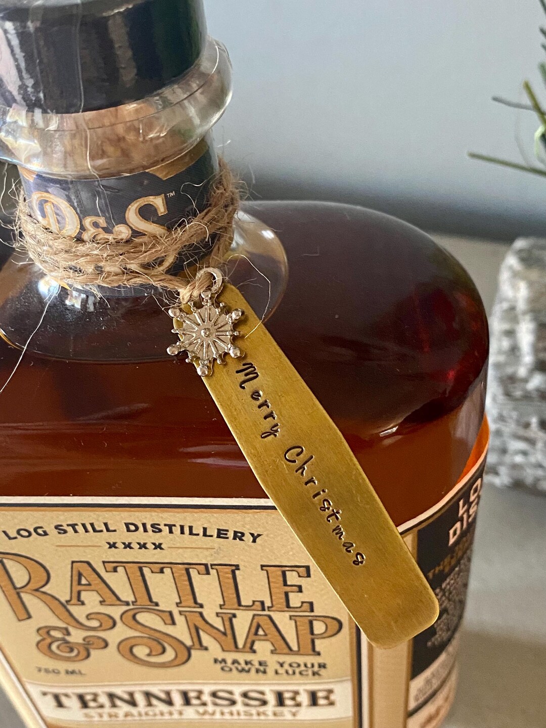 Merry Christmas Gift Tag Liquor Gift Tag Wine Gift Tag Champagne Tag ...