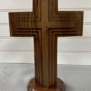 Handmade Walnut Tabletop Cross: Dimensional Wood Decor - Etsy
