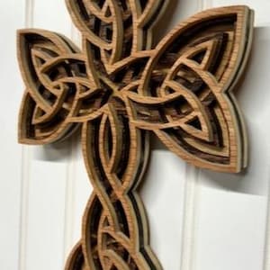 Handmade Celtic Knot Cross: Scrollsaw Oak Wall Hanging - Etsy