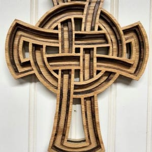 Handmade Celtic Knot Cross: Scrollsaw Oak Wall Hanging - Etsy