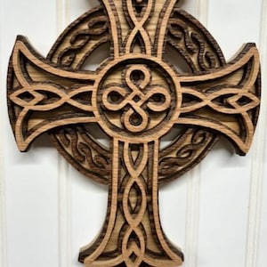 Handmade Celtic Knot Cross: Scrollsaw Oak Wall Hanging - Etsy