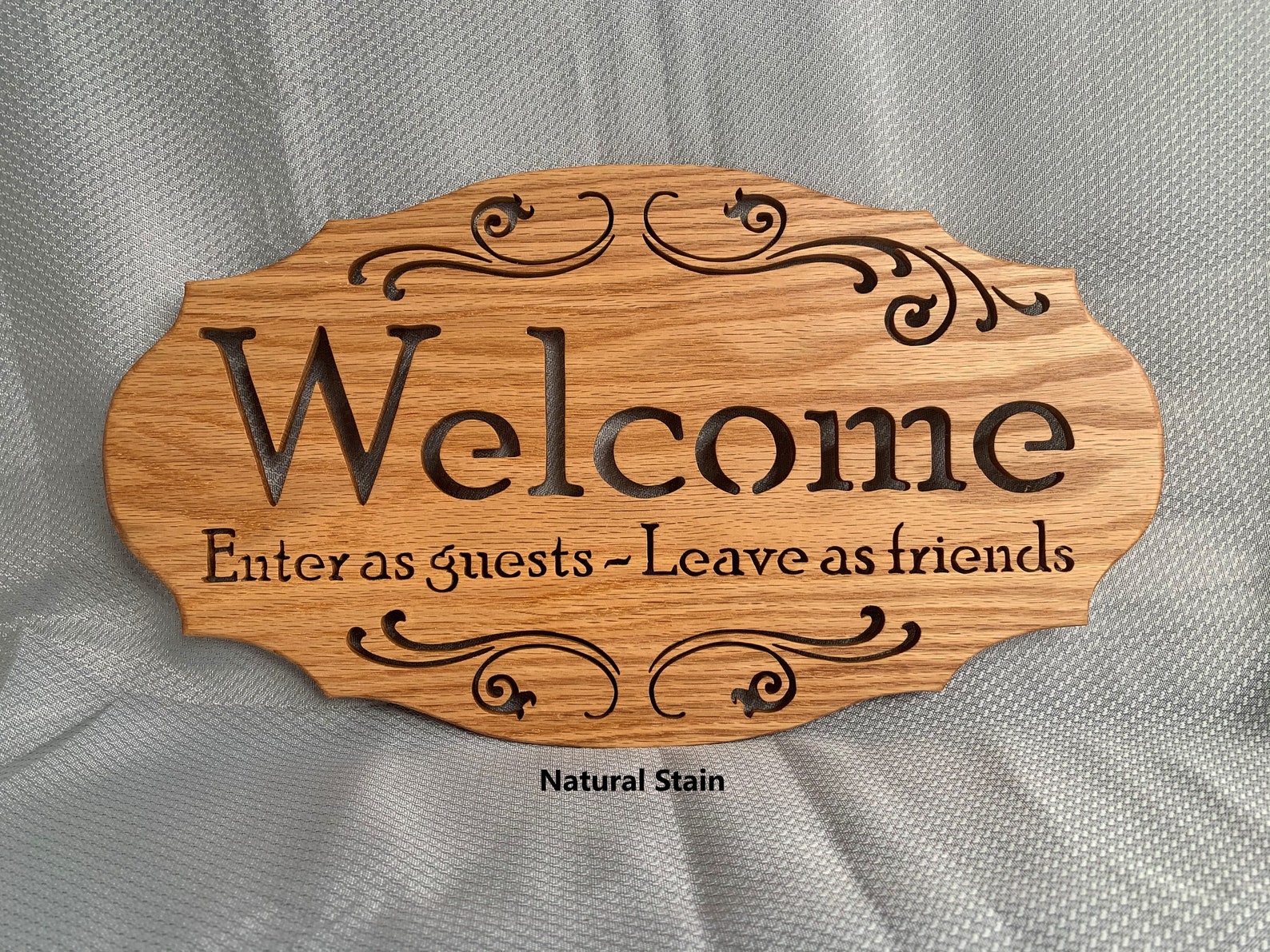 Welcome - Enter as Guests - Leave as Friends: Handmade Oak Scroll Saw ...