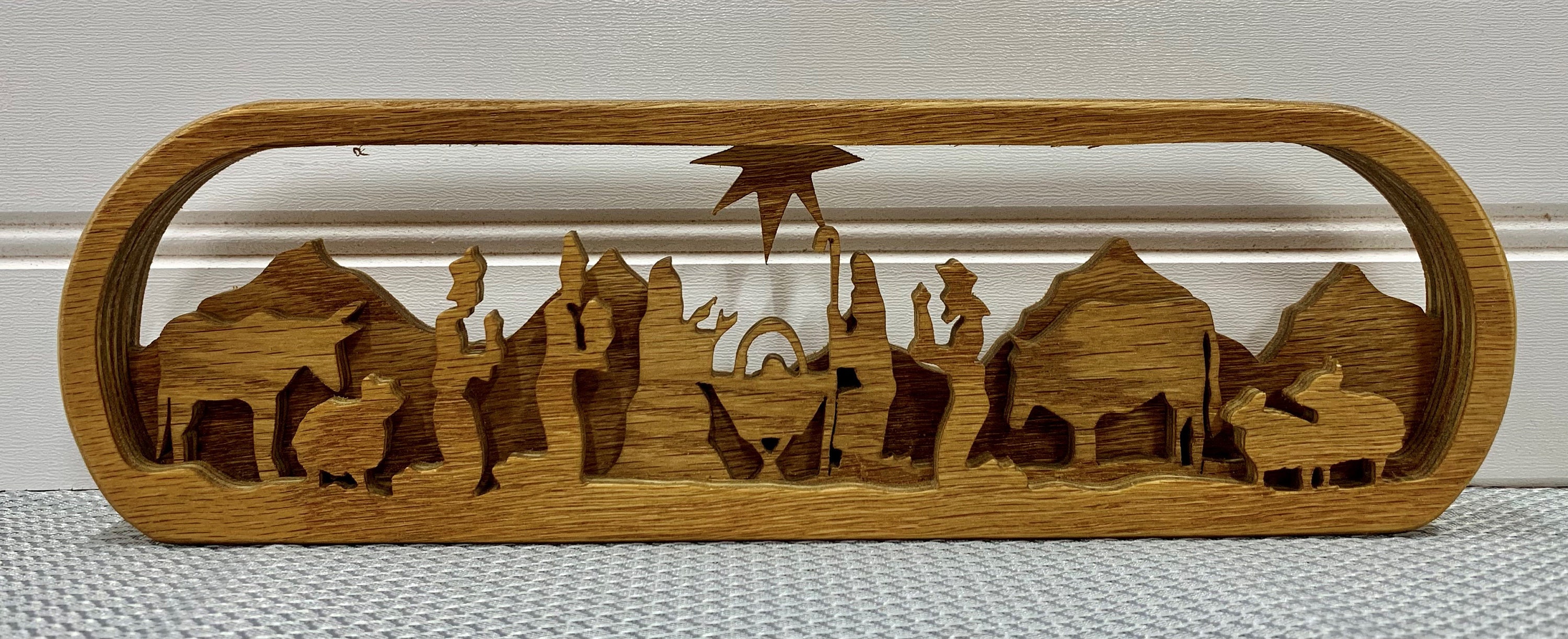 3-D Scrollsaw Nativity. This Handmade Layered Nativity Scene | Etsy
