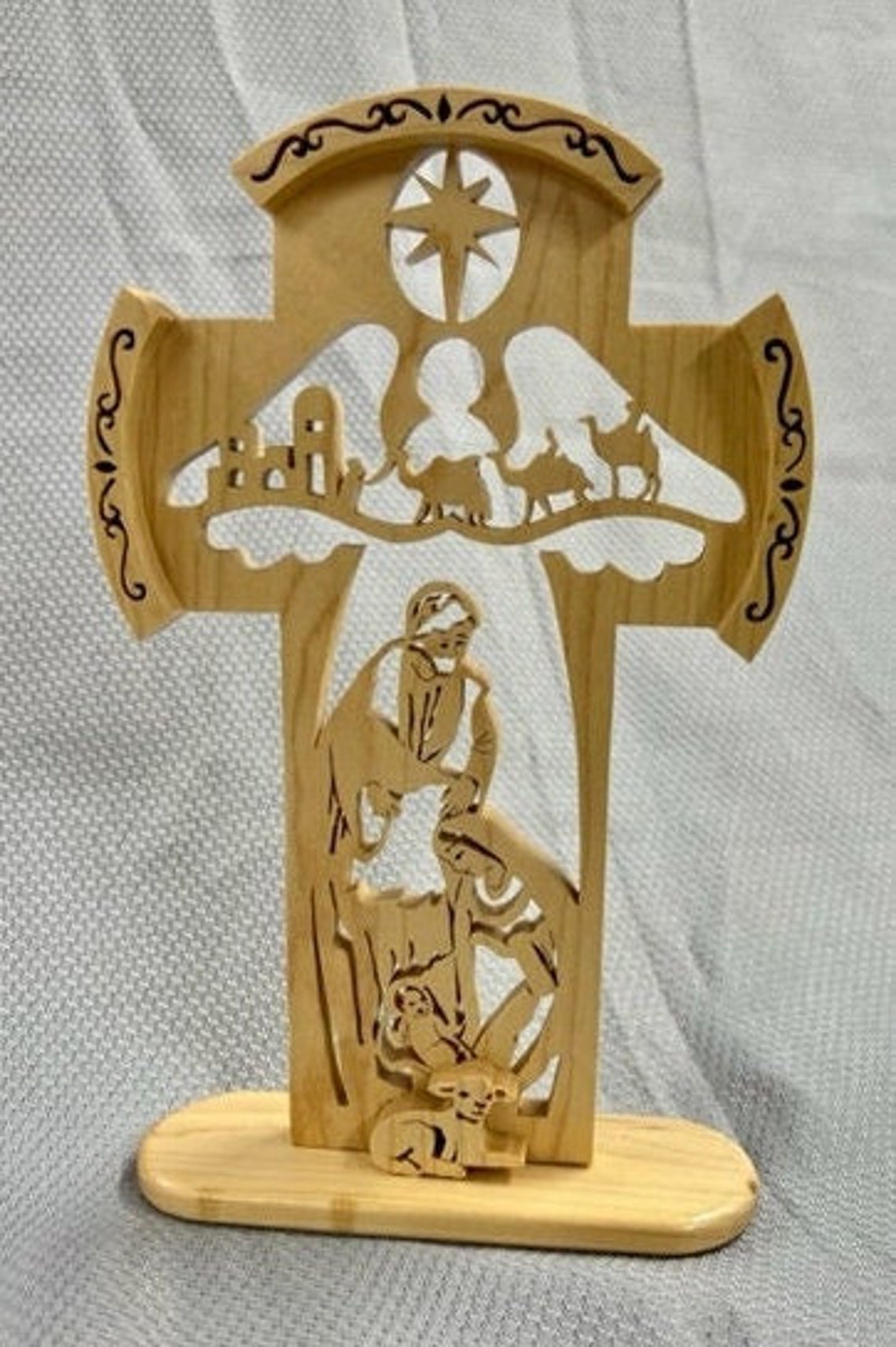 Maple Angel Nativity Cross Self-standing - Etsy