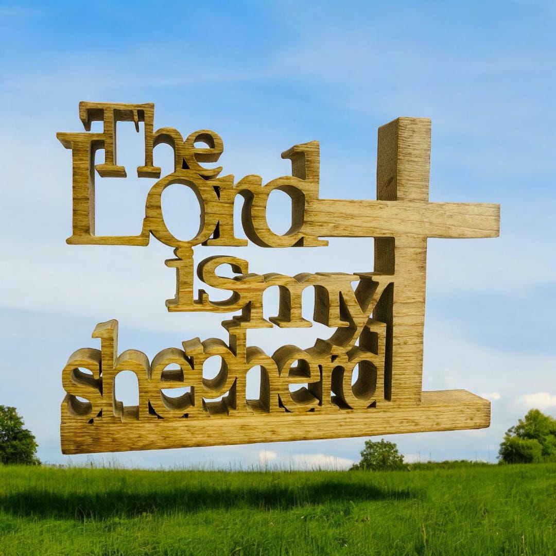 Handmade Pine Christian Verse Art: 'the Lord is My Shepherd' Shelf ...
