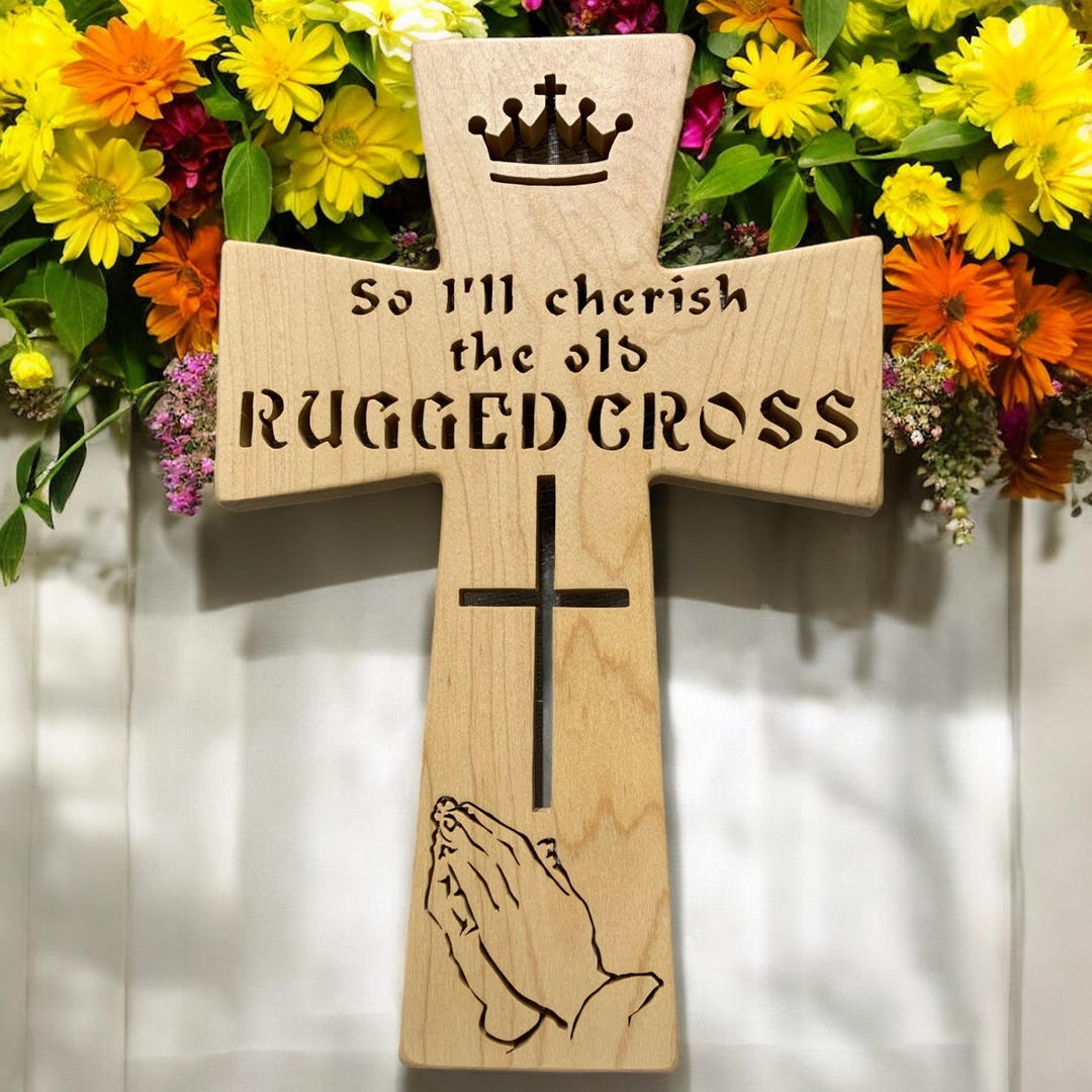 Handmade Scroll Saw Cross - 'so I'll Cherish the Old Rugged Cross ...