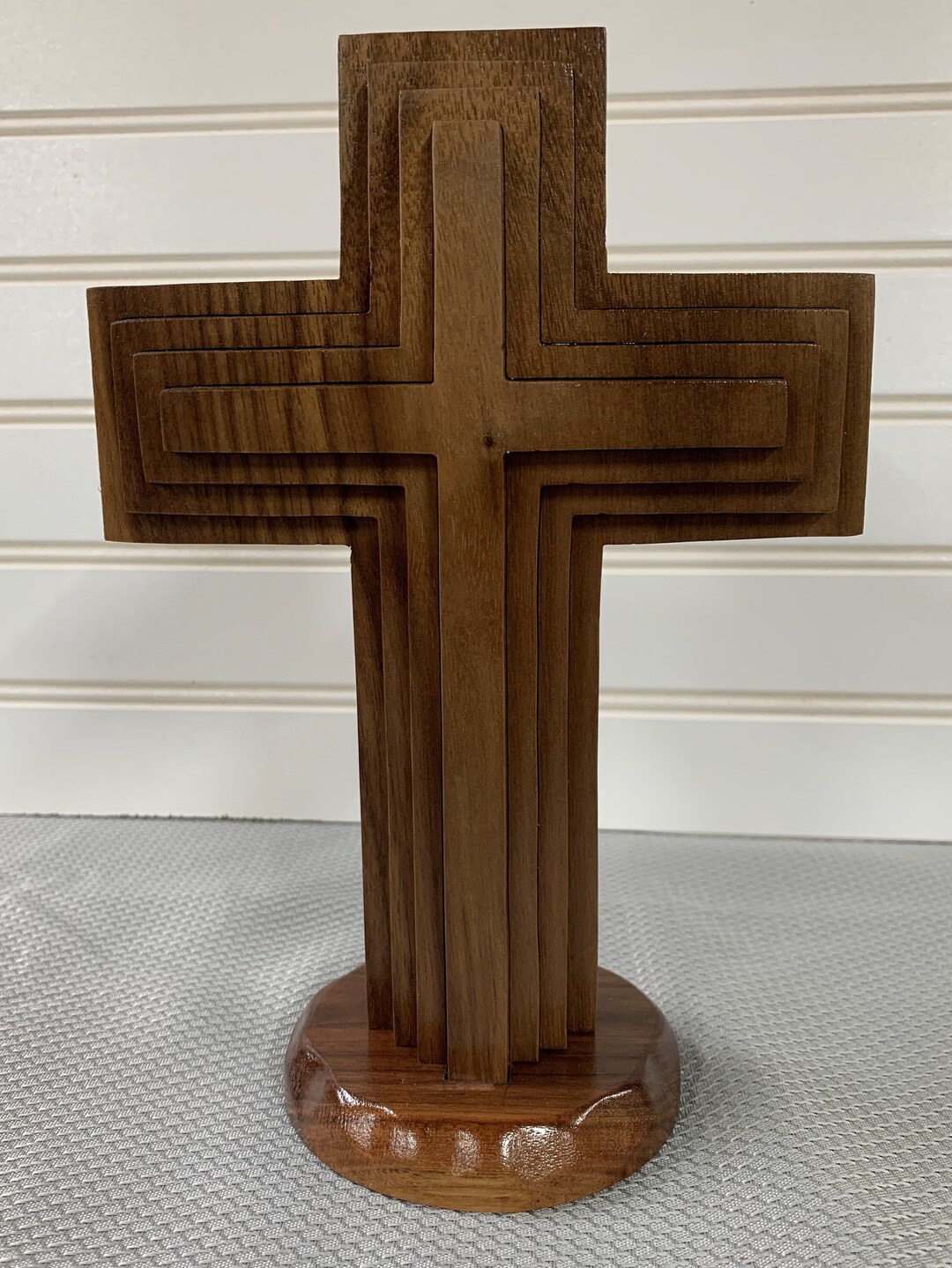 Handmade Dimensional Tabletop Cross Made From Walnut Hardwood. - Etsy