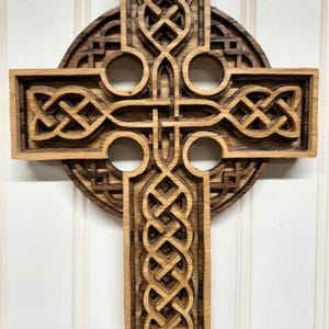 Handmade Celtic Knot Cross: Scrollsaw Oak Wall Hanging - Etsy