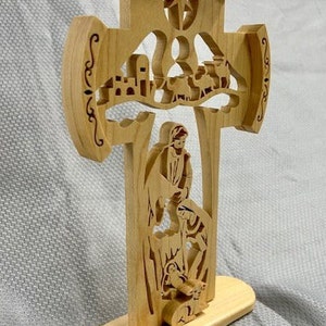 Maple Angel Nativity Cross Self-standing - Etsy