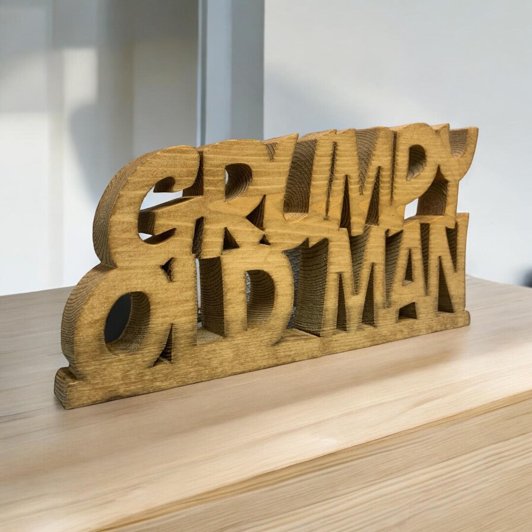 Grumpy Old Man Wood Word Art: Humorous Desk Decor - Etsy