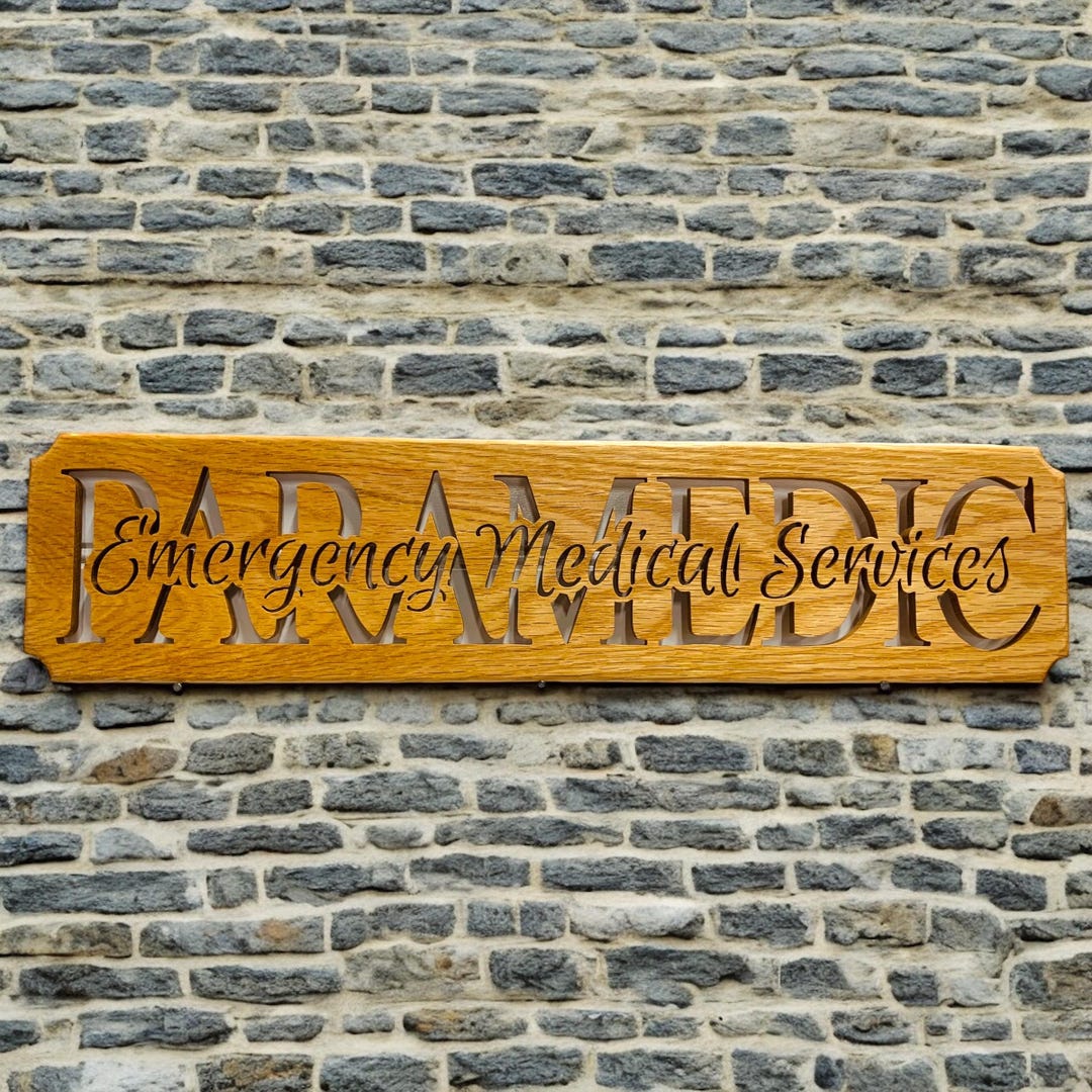 Paramedic - Emergency Medical Services Plaque: Handmade Oak Scroll Saw ...